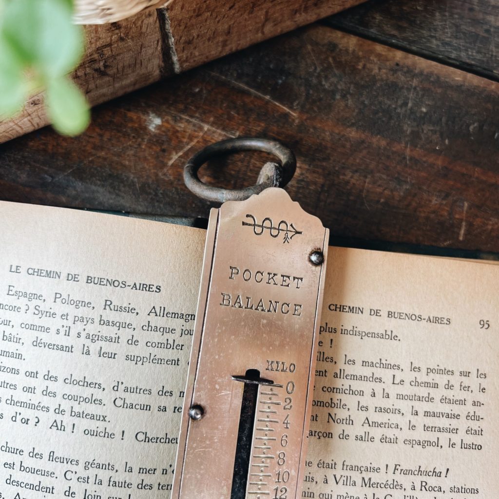 Grand peson en laiton anglais 20 kg - Ma valise en carton